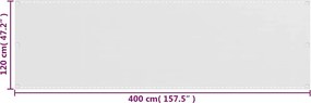 Balkonová zástěna bílá 120 x 400 cm HDPE 310869