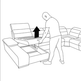 Sedací souprava KORFU II | 194x365x225 | rozkládací + úložný prostor | VÝBĚR TKANIN