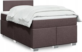 Box Spring Postel S Matrací Textil Tmavě Hnědá Hladký design 120 x 190 cm