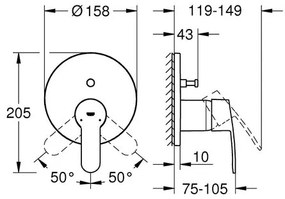 Grohe Eurostyle Cosmopolitan Baterie vanová, s 2směrným přepínačem 24052002