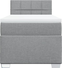 Box spring postel s matrací světle šedá 90x190 cm textil 3288043