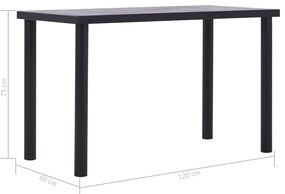 vidaXL Marketos Jídelní stůl černý a betonově šedý 120 x 60 x 75 cm MDF