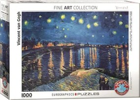 EUROGRAPHICS Puzzle Hvězdná noc nad Rhonou / 1000 dílků / 68 x 48 cm