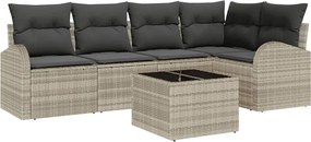 Set pohovek 6 ks Světle šedá Polyester 3346052