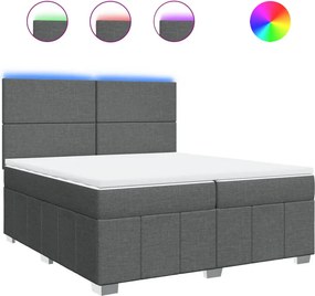 Box spring postel s matrací tmavě šedá 200x200 cm textil 3294069