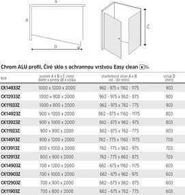Mereo Mereo, Novea pivotový sprchový kout, obdélník, L/P dveře a pevný díl, sklo Čiré, CK11933Z