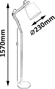 Rabalux Bílá stojací lampa Thomas s dekorem dřeva pro žárovku E27 4192
