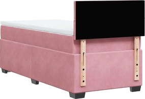 Box spring postel s matrací růžová 80 x 200 cm samet 3286167