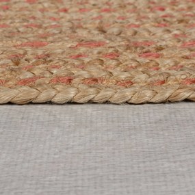 Flair Rugs, Kusový koberec Capri Jute Natural/Coral kruh, 180x180 (průměr) kruh, béžová, chodba / předsíň