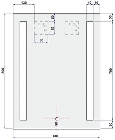 Mereo Mereo, Zrcadlo 60x80 cm s LED osvětlením, CN698