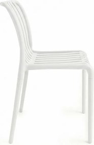 Zahradní set TREGO ISLAND - 4 židle a kulatý stůl ø 90 cm, bílá