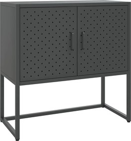 Příborník antracitový 75 x 35 x 75 cm ocel 335873