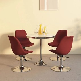 Otočné jídelní židle 4 ks vínové textil - Default Title
