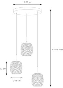 Lucide 03433/03/02 - Lustr na lanku AGATHA 3xE27/40W/230V