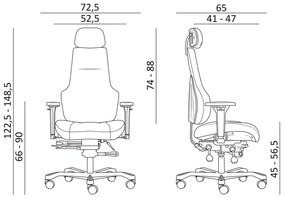 Kancelářská dispečerská židle TAMPA 24/7 - čalouněná, černá, nosnost 200kg Antares