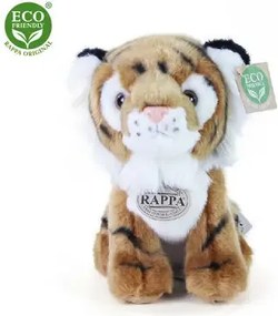 RAPPA Plyšový tygr sedící 18 cm / ECO-FRIENDLY / od 0 měsíců