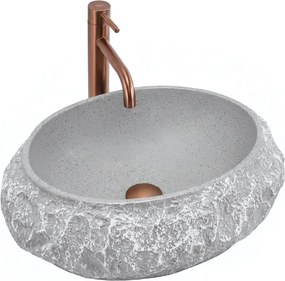 Rea Mika Gabro, umyvadlo na desku 480x380x155 mm, imitace kamene-šedá, REA-U0633