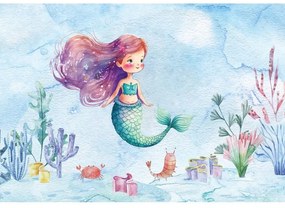 Postershop Fototapeta vliesová: For kids mermaid watercolour - 104x70,5 cm