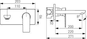 Ferro Algeo Square - Umyvadlová baterie pod omítku s tělesem, chrom, 82200,0