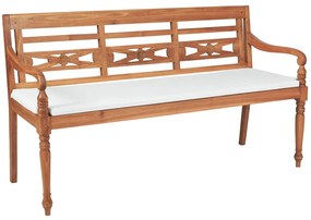 vidaXL Marketos Zahradní lavice Batavia s poduškou 150 cm teak