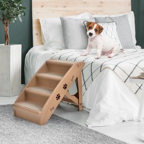 Costway Pet Schody se 4 schody Přenosný šplhací žebřík Bezpečná rampa pro psy