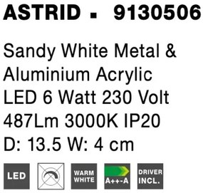 Moderní nástěnné svítidlo Astrid 13.5 bílé