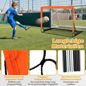 Costway Sada 2 fotbalových branek pro děti se zesílenými – 120 × 95 × 95 cm