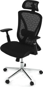 Ergonomická kancelářská židle NILS - černá síťovina