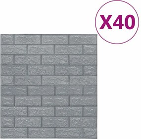 3D tapeta cihly samolepící 40 ks antracitová 150723