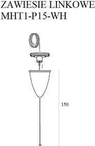 Maxlight MHT1-P15-WH TRACK Zavěšení nastavitelné, 1,5 m lanko, bez uchycení, bílé
