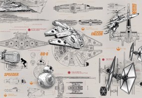Komar Papírová fototapeta Star Wars Blueprints 368 x 254 cm