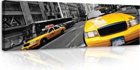 Obraz 145x45 Newyorská taxi žlutá exploze v šedém městě