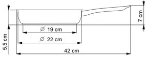 KOLIMAX - české nerezové nádobí Pánev s kovovou rukojetí KOLIMAX KLASIK 22 cm