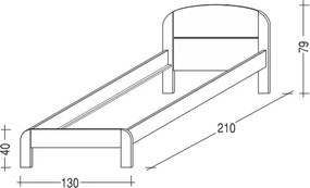 Gazel Dřevěná postel Berghen - nízké čelo 200x90 Smrk
