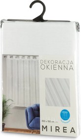 ZÁCLONA NA KROUŽCÍCH MIREA 350X150 CM BÍLÁ