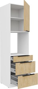 CREMONA bc | vysoká skříňka 60 DPS-210 3S1F na vestavnou troubu | PREMIUM BOX | 60 cm | bílá/cremona