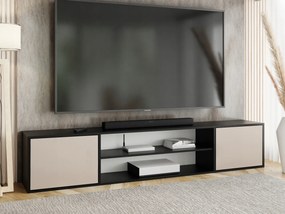TV skříňka EDI 4 černý + kašmír otevřená TV skříňka s policí