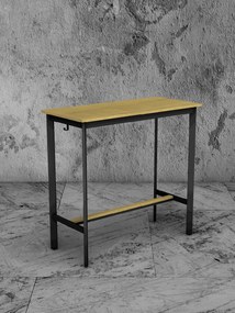 Barový stůl černý A10, masiv dub přírodní, 110 x 51 cm