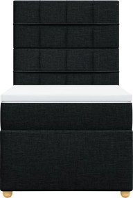 Box spring postel s matrací černá 90x200 cm textil 3293465