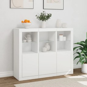 Příborníky s LED osvětlením 3 ks bílé kompozitní dřevo 3209100