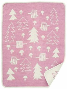 Dětská deka Mushroom pink (chenille) 70x90, Klippan Švédsko Růžová