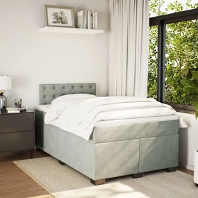 Box spring postel s matrací světle šedá 120 x 200 cm samet 3288594