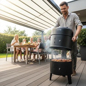 Velaco Zahradní gril + udírna na dřevěné uhlí VL12
