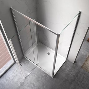 BPS-koupelny Obdélníkový sprchový kout HYD-OK06C 110x80 chrom/transparent + vanička HYD-OSV-ST03B bílá