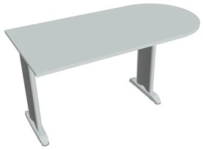 Stůl jednací oblouk 160 cm - Hobis Flex FP 1600 1 Dekor stolové desky: šedá, Barva nohou: Stříbrná