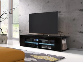 Moderní TV stolek Spine 140, černý + LED