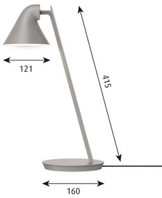 Louis Poulsen NJP Mini LED stolní lampa šedá