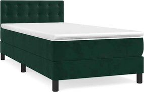 Box spring postel s matrací tmavě zelená 80 x 200 cm samet 3141512
