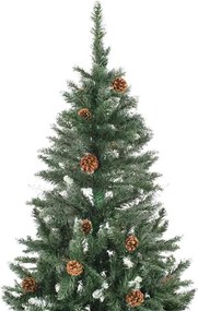 Umělý vánoční stromek s LED osvětlením a šiškami 210 cm 3077748
