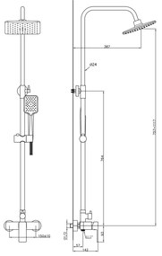 Aqualine FACTOR sprchový sloup s pákovou baterií, chrom FC960